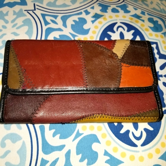 Vintage | Bags | Vintage Deadstock Leather Patchwork Wallet | Poshmark